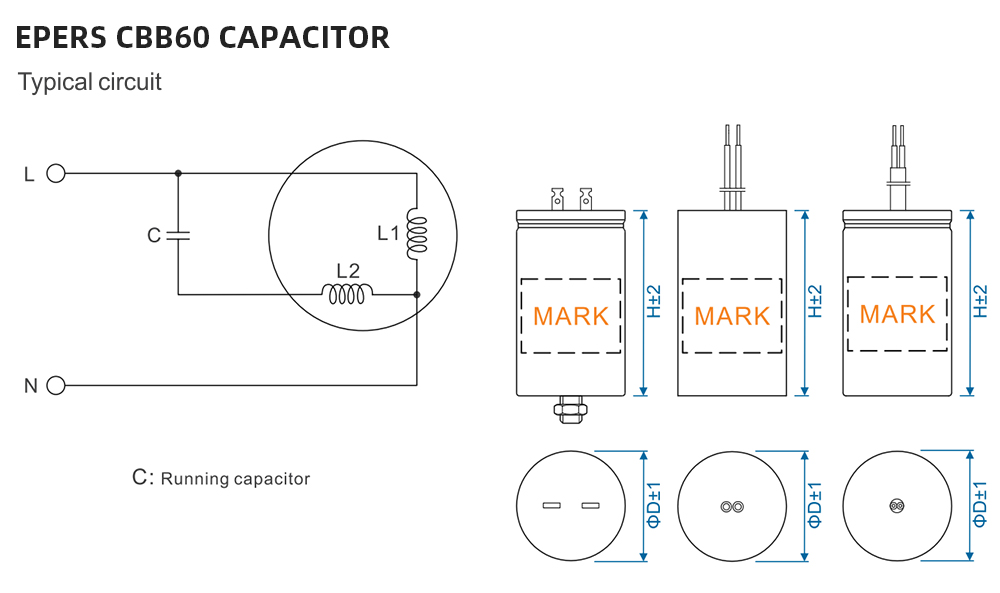 cbb60 capacitor factory,CBB60 wire capacitor,type:wire