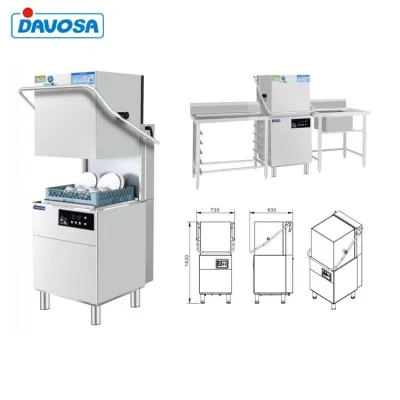 High-temp Hood Type Commercial Dishwasher