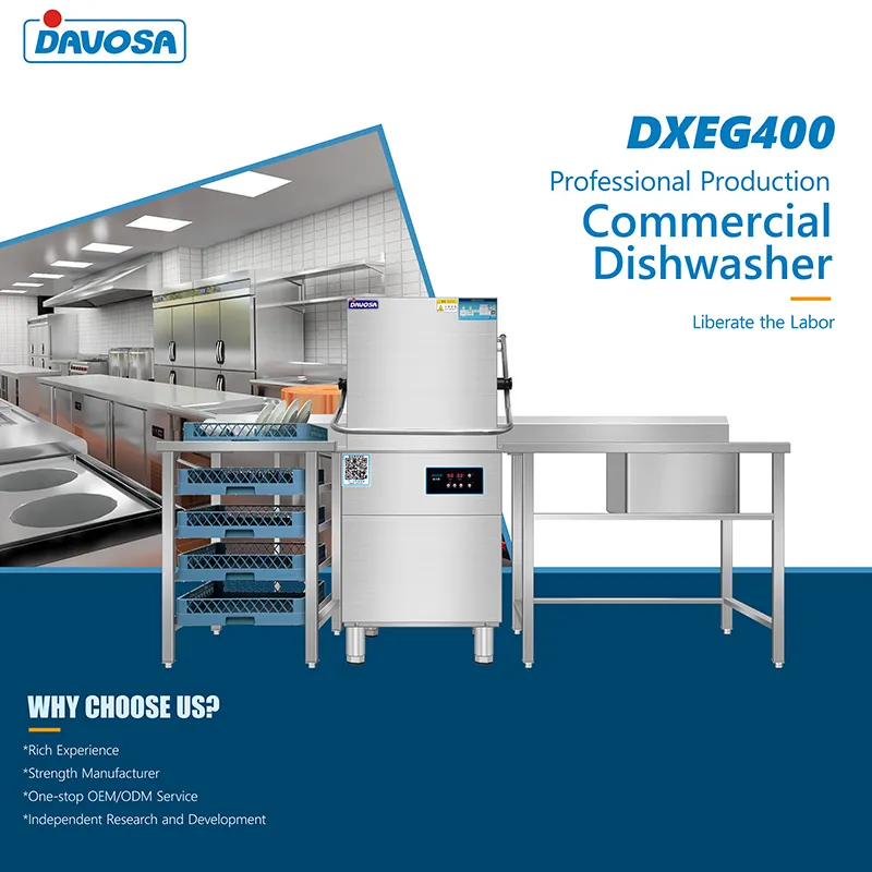 High-temp Hood Type Commercial Dishwasher
