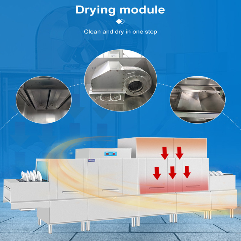 Double Spray Inclined Conveyor Commercial Dishwasher