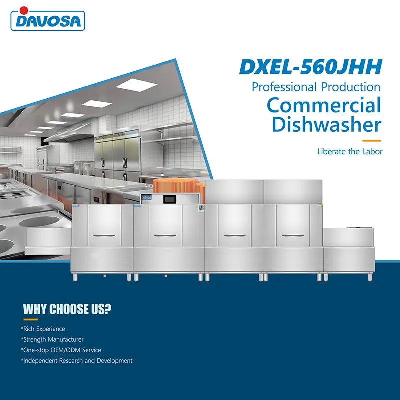 Double Spray Inclined Conveyor Commercial Dishwasher