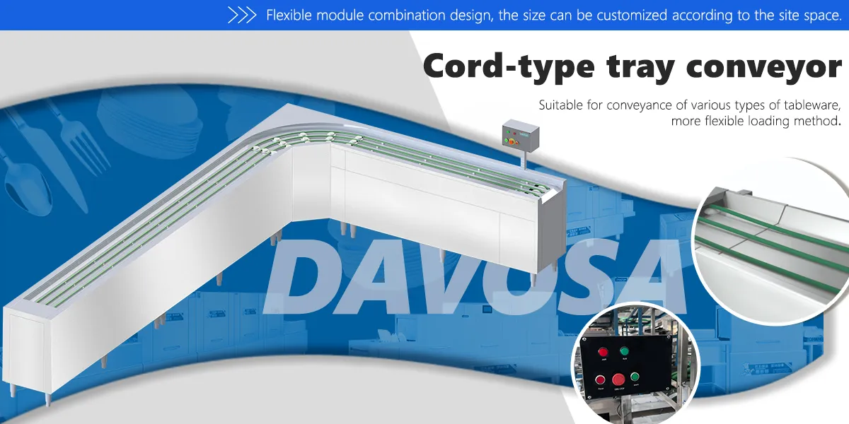 Rope Type Conveyor Belt for Restaurant Tableware Recycling