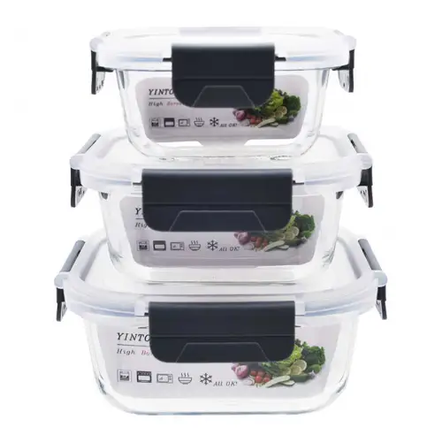 glass storage container with tempered glass lid