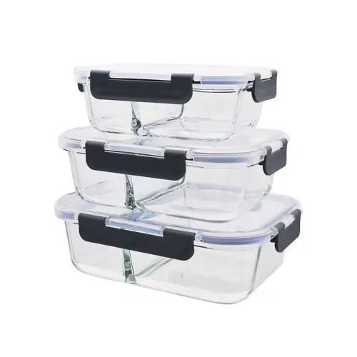 glass storage container with tempered glass lid