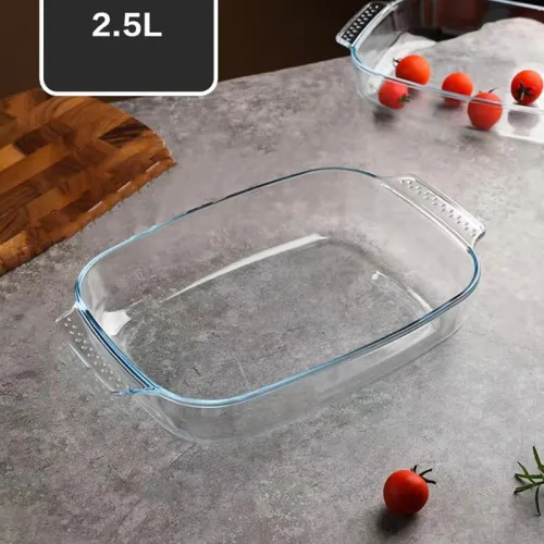 Glass baking ware with dot handle