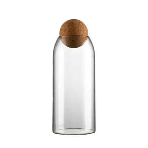 glass bottle with cork lid