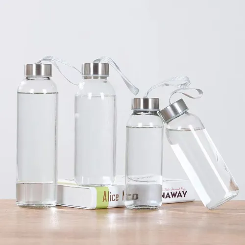 glass bottle with stainless lid