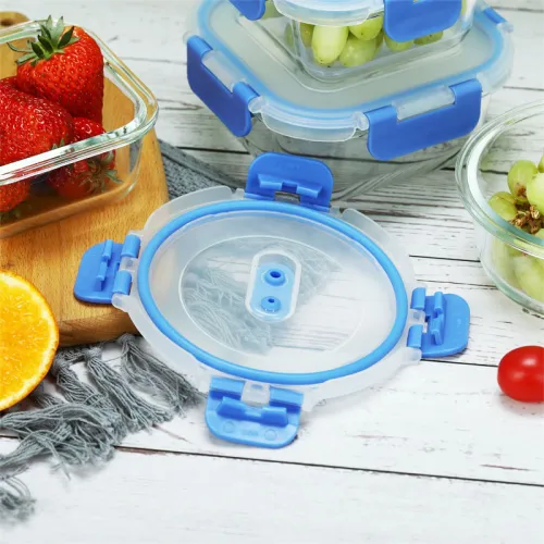 glass food storage container with vented lid