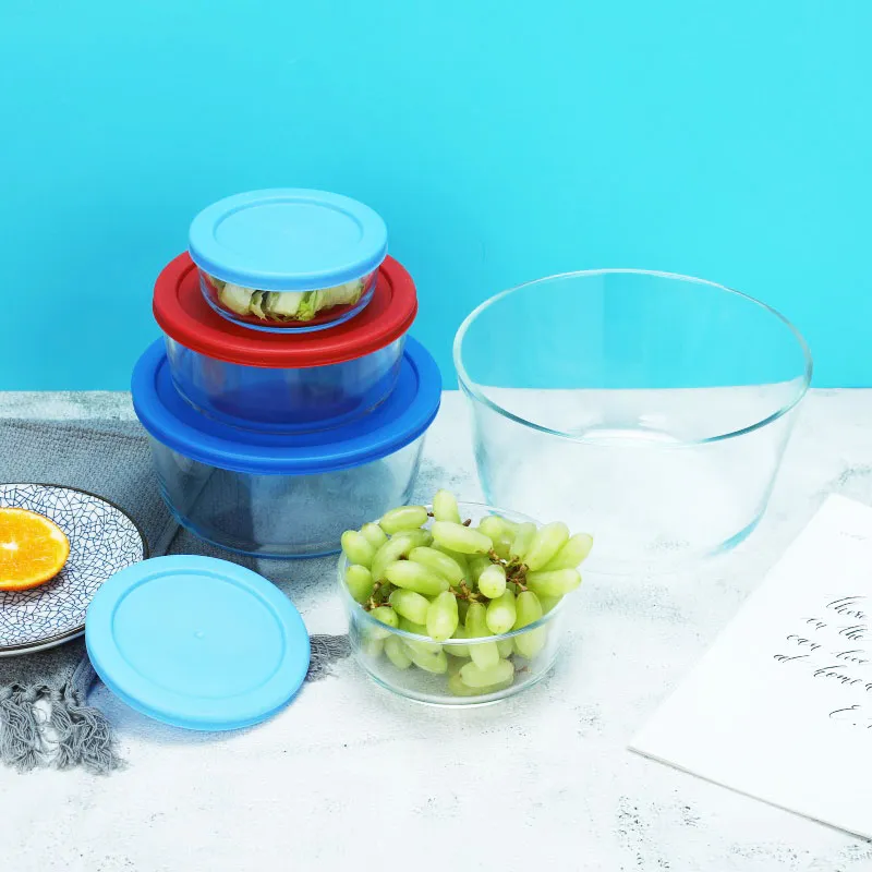 Round Glass Container with Lid