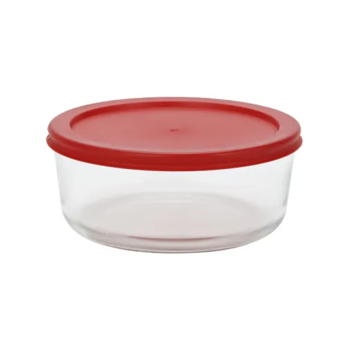 Round Glass Container with Lid