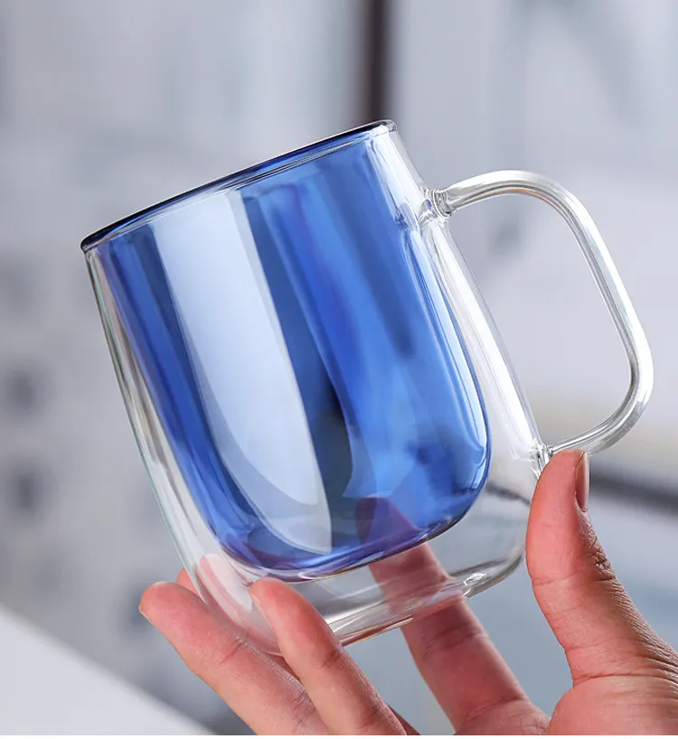 Double Wall Glass Cup With Handle