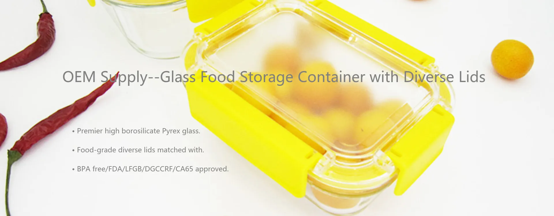 Food-grade Heat Resistant Glass Food Storage container with Locking Lid ...