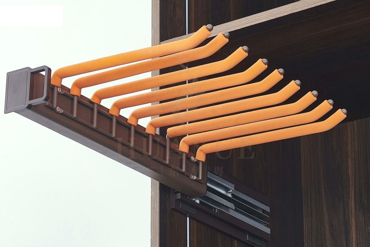 Orange Side-mounted trouser rack