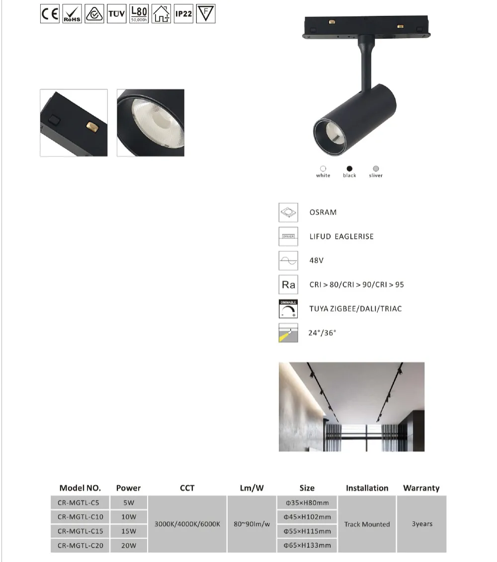 20W Magnetic Track Light