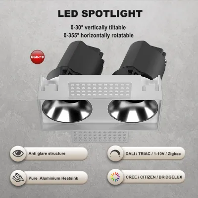 24W Trimless Double Head Spotlight