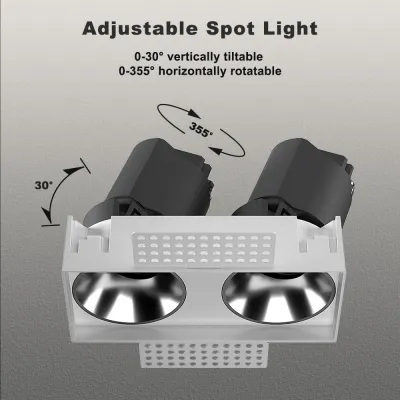 24W Trimless Double Head Spotlight