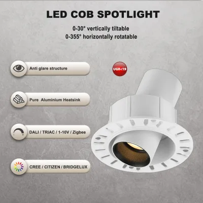 8W Trimless Adjustable LED Spotlight