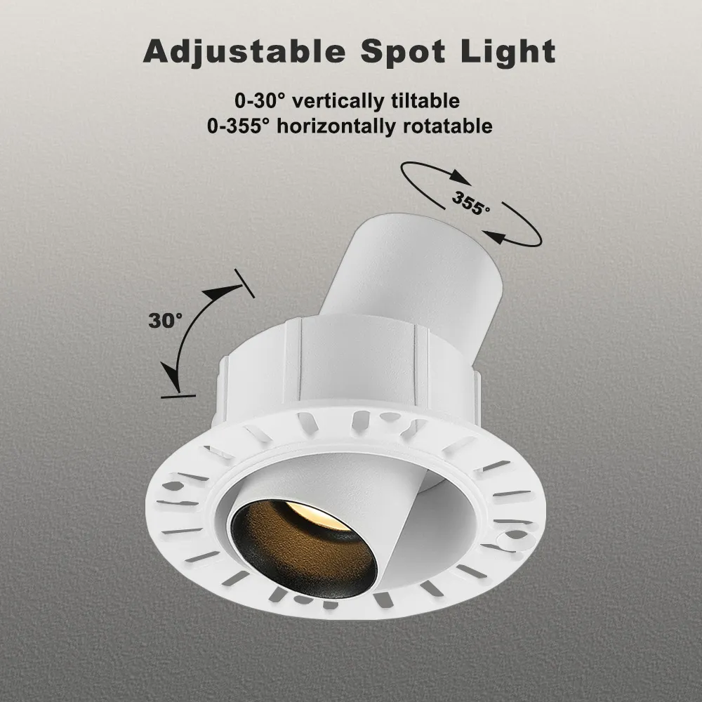 8W Trimless Adjustable LED Spotlight
