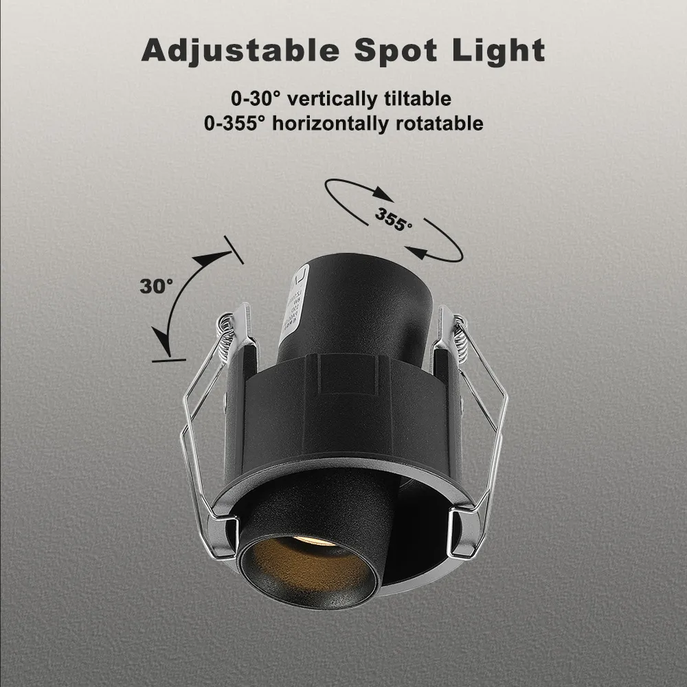 8W Round Adjustable LED Spotlight