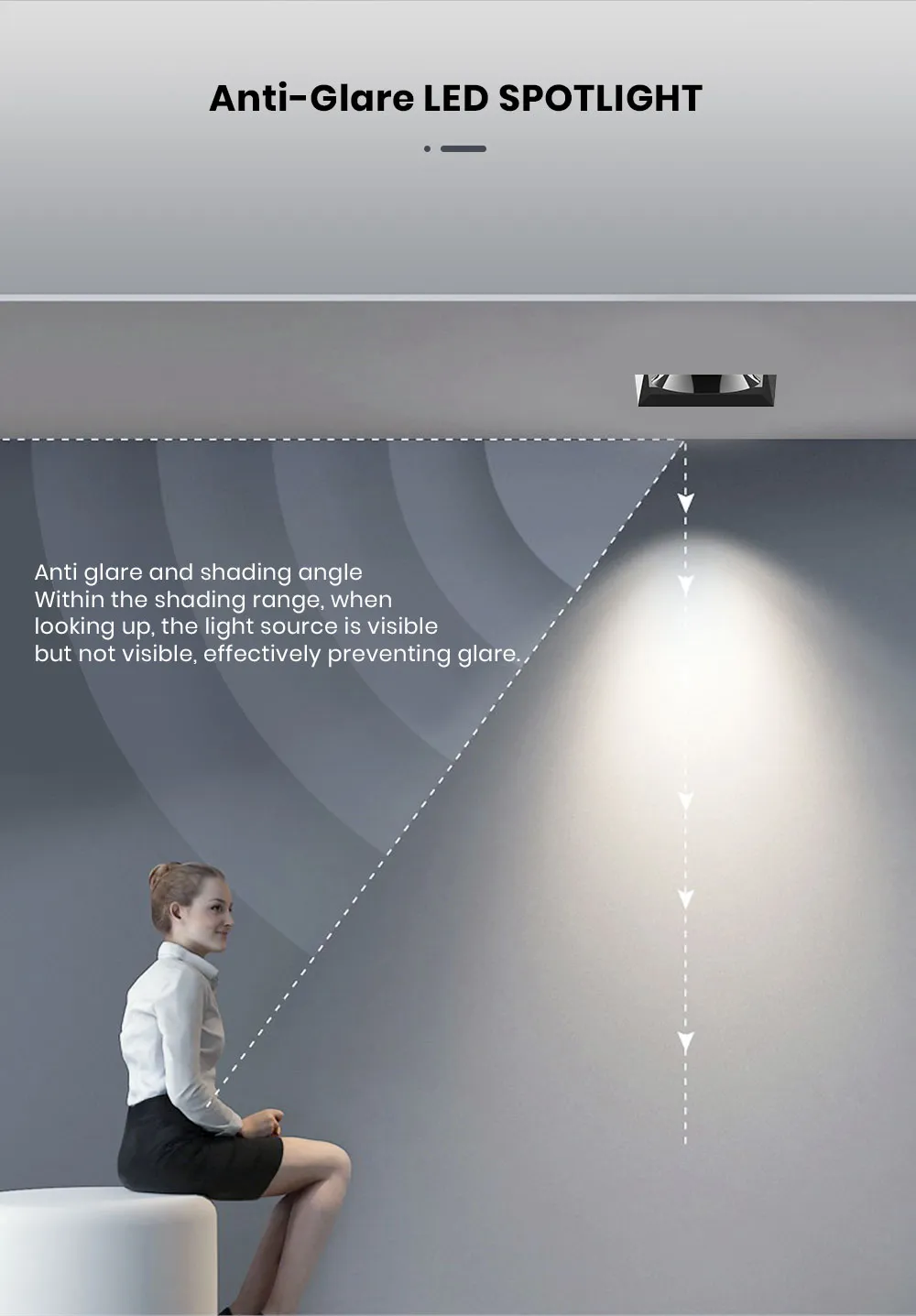 12W Moon Square Trimless LED Spotlight