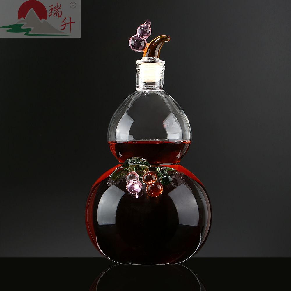 Tang Style Gourd Shaped Glass Bottle - Leak-Proof & Multi-Functional