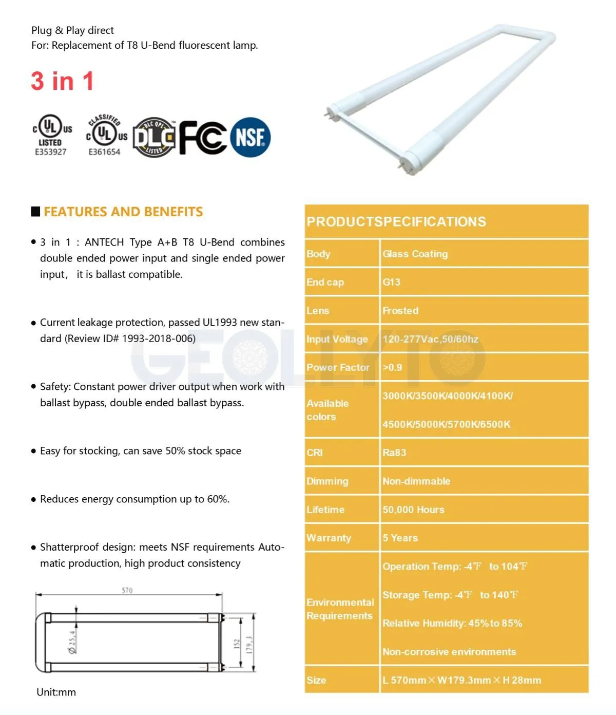 T8 U-Bend LED Tube