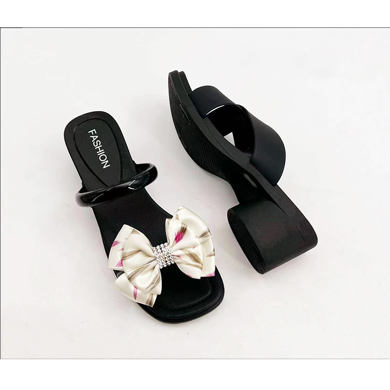 bow female high heel slippers,high heel slippers for ladies,pencil heel ...