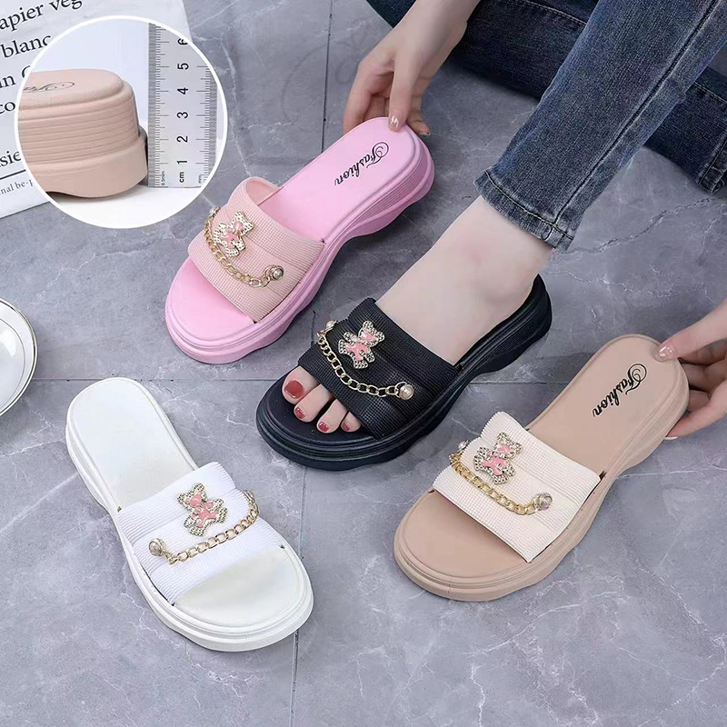 Chain flat popular fancy shoes,beautiful ladies shoes,designer sandals