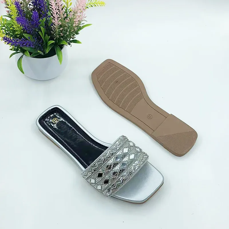 pvc diamond Slippers,Glam leather slippers ,new arrivals slippers