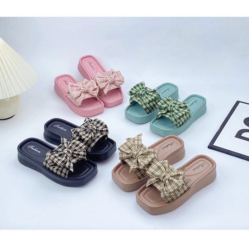 Butterfly summer shoes,nice latest ladies slippers,wedges shoes women
