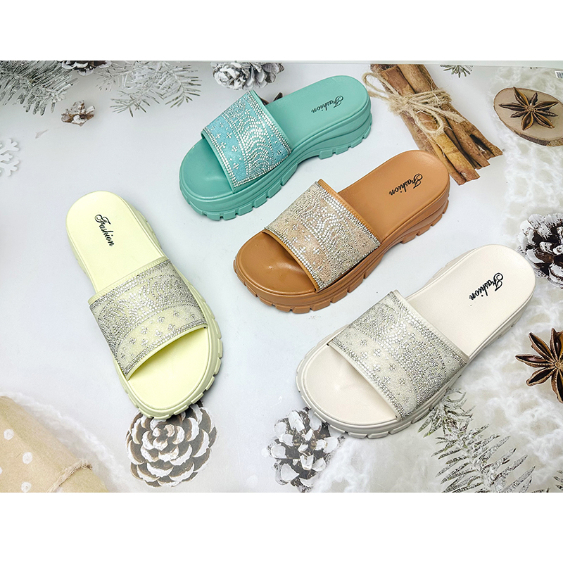 Diamond slides slippers,sandals for women ,beautiful ladies shoes