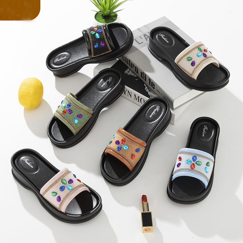 diamond wedge slippers,Crystal Slipper,Personalized slippers