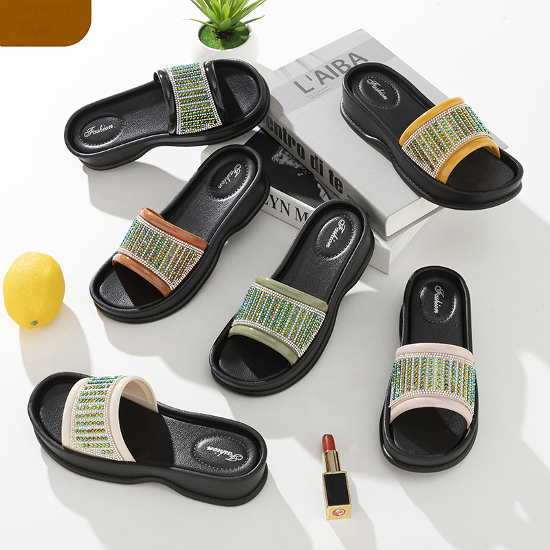 diamond wedge slippers,Crystal Slipper,Personalized slippers