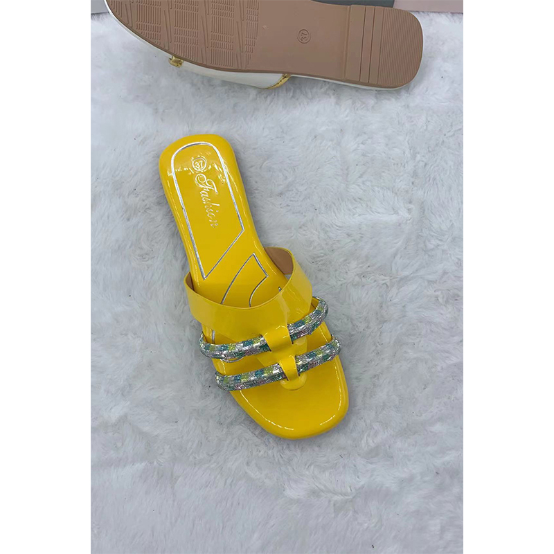 popular female slippers,shining flat slippers,summer trend slippers
