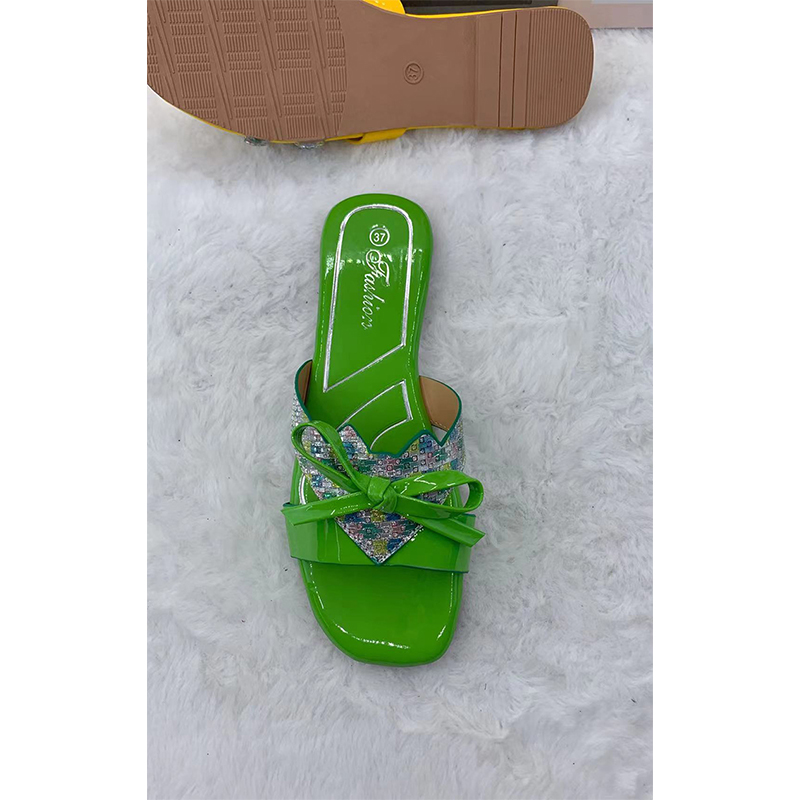 popular female slippers,shining flat slippers,summer trend slippers