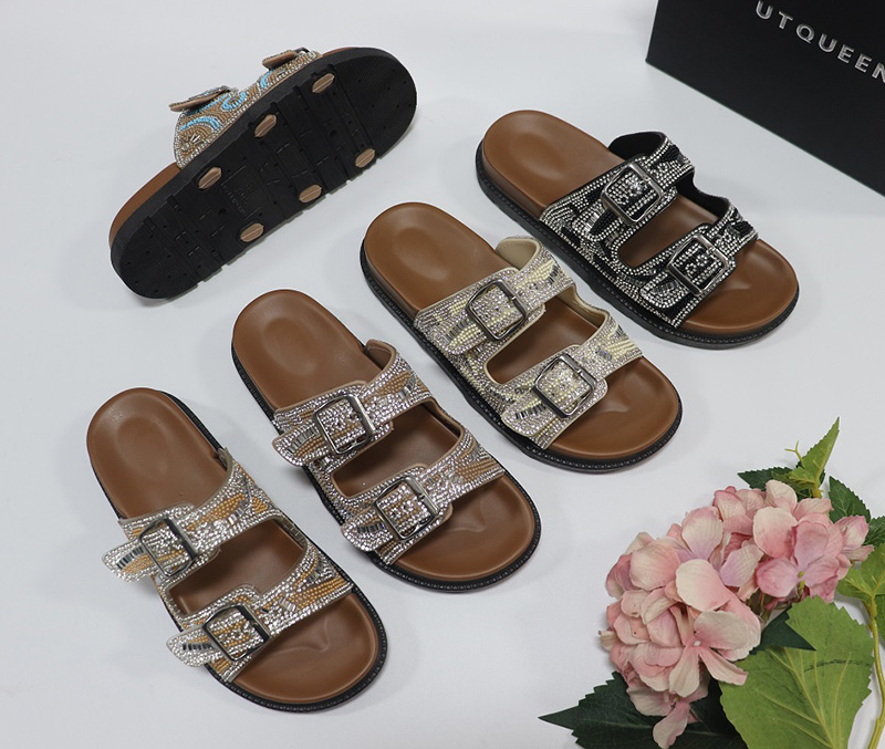 surface cork slippers,double button slippers,ladies classic shoes