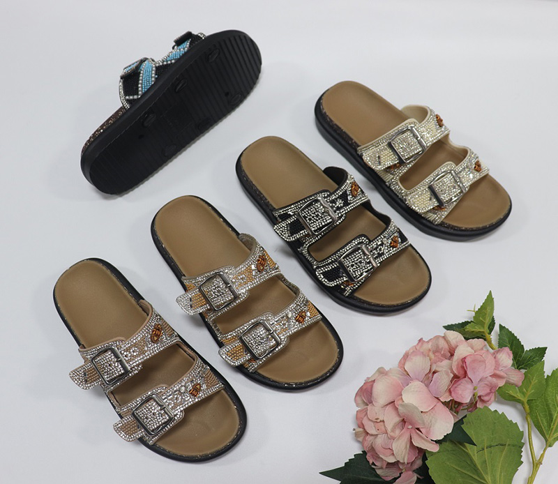 surface cork slippers,double button slippers,ladies classic shoes