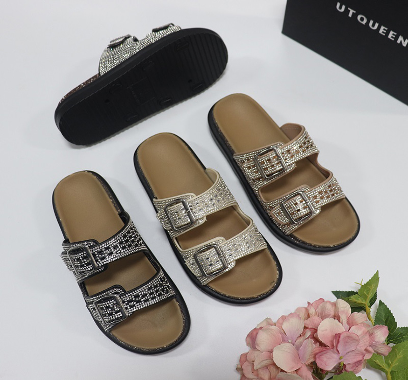 surface cork slippers,double button slippers,ladies classic shoes