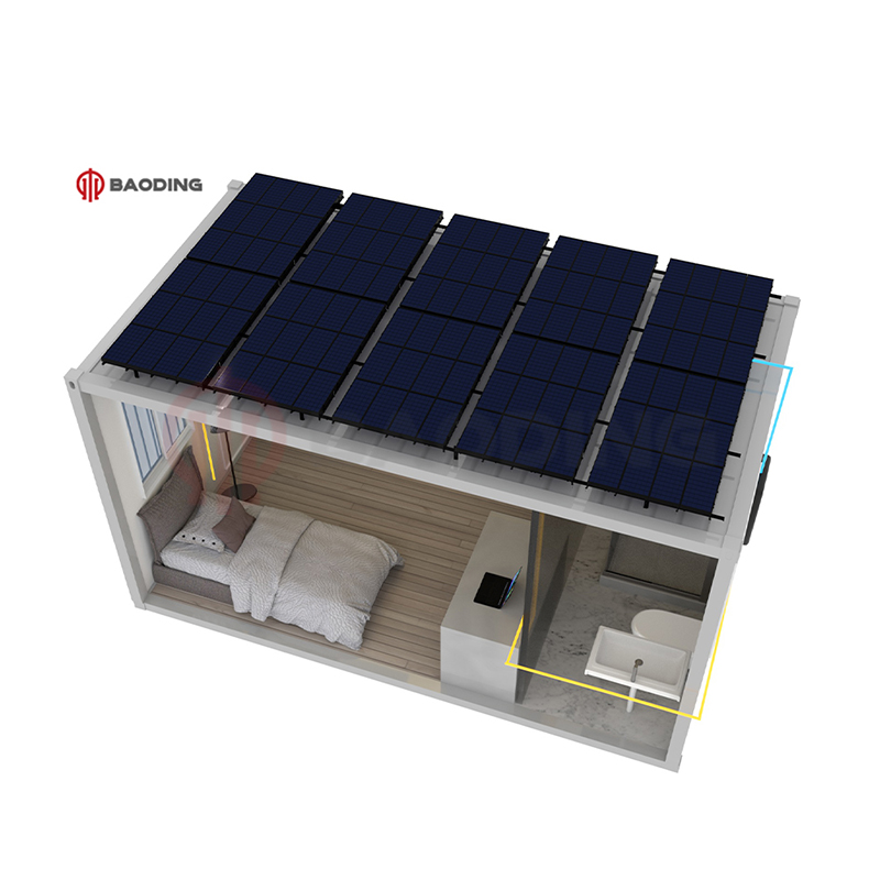 Solar panel container house for living prefab container house solar energy