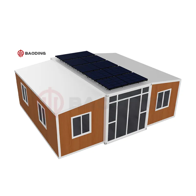 Solar panel container house for living 40ft modern containerized houses ...