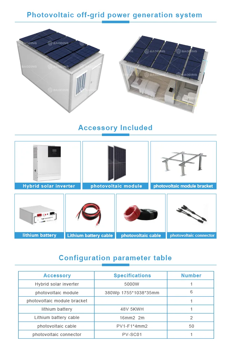 container house off the grid with solar for living