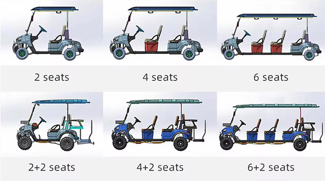4 Passenger Off-road Golf Car,Customizable Color 4 Seater Golf Cart