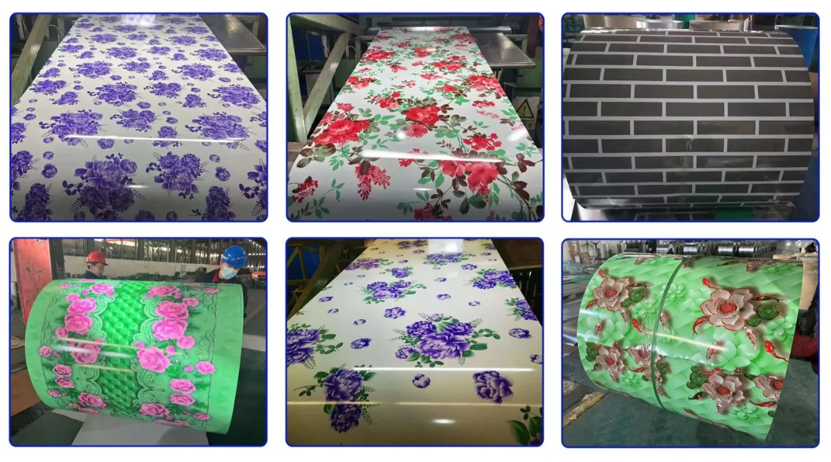 Flower Cold Rolled Prepainted Steel Coil| Wooden/ Pattern Printed Design