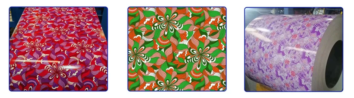 Flower Cold Rolled Prepainted Steel Coil| Wooden/ Pattern Printed Design