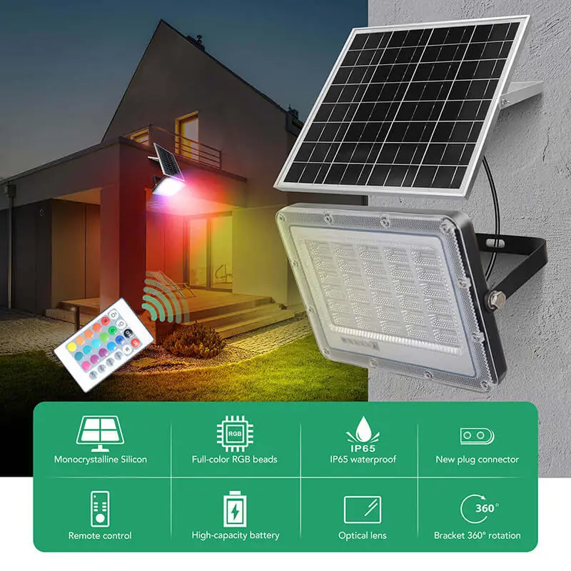 HS-HL02 RGB Solar Flood Light（50W / 100W / 200W）