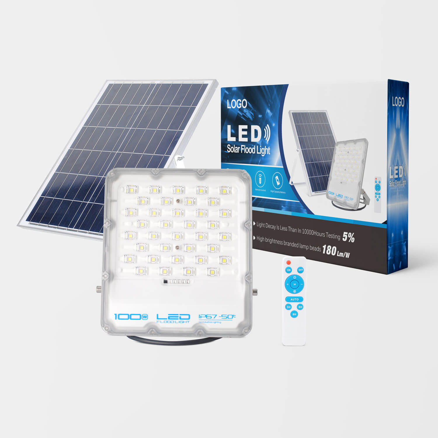 Bright solar flood light with long lasting time