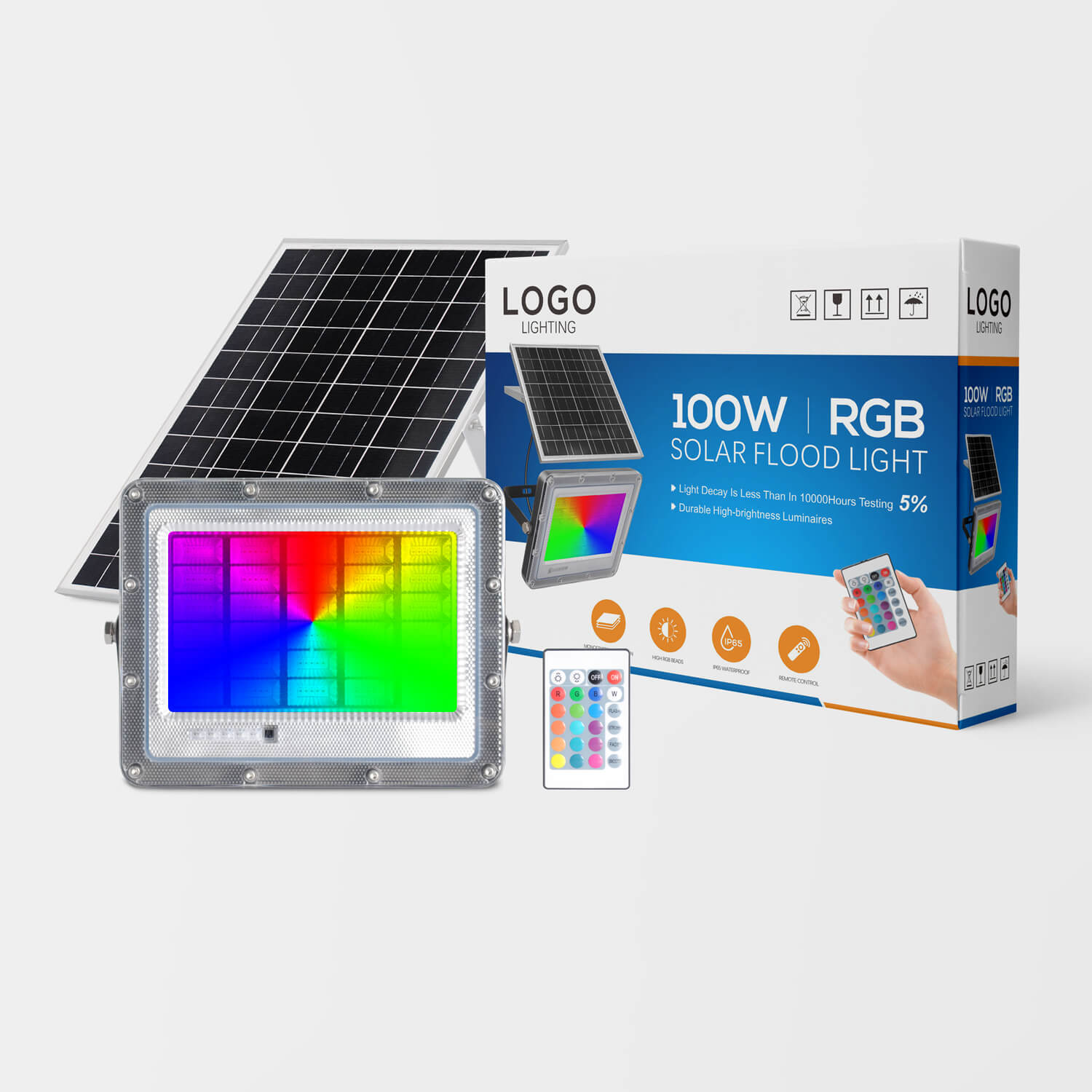 HS-HL02 RGB Solar Flood Light（50W / 100W / 200W）