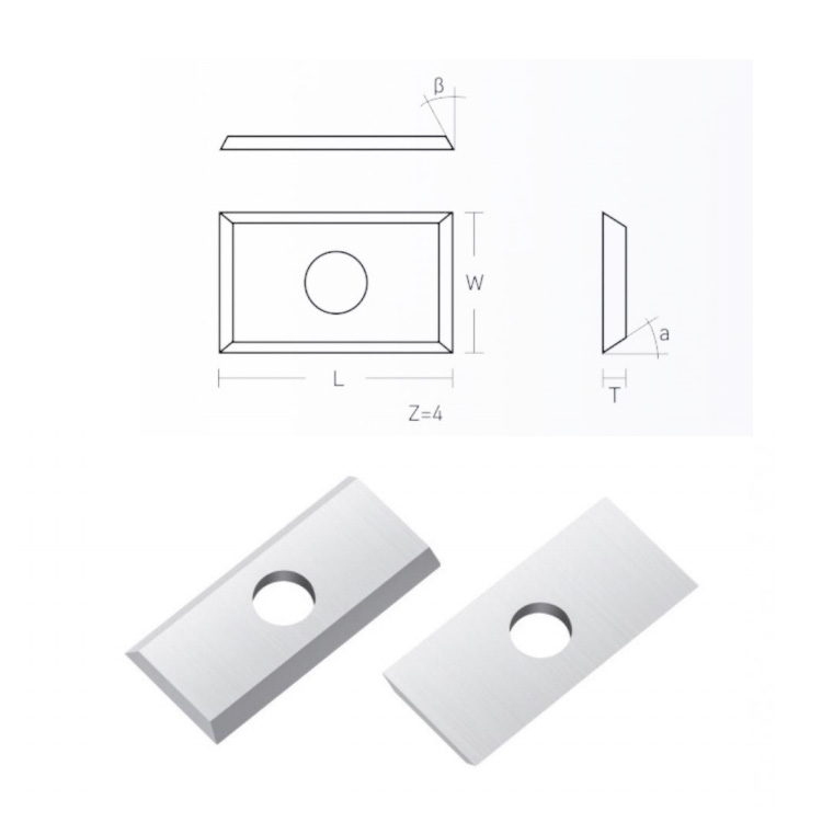 2-Sided Carbide Rebate Knife Tips for Woodworking