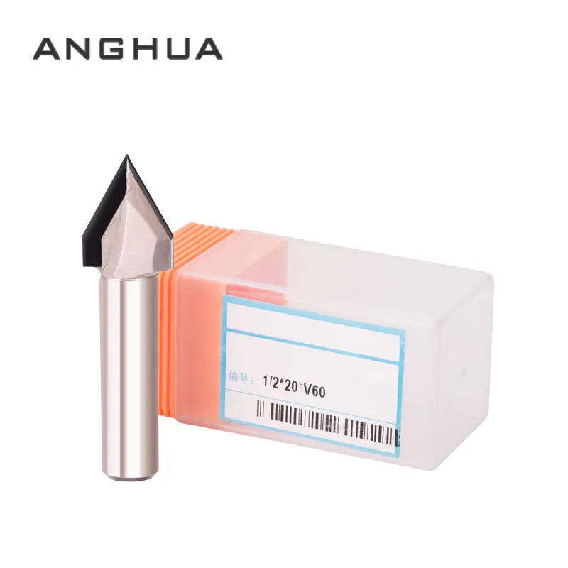 Diamond-Tipped V60 V-Groove Router Bit
