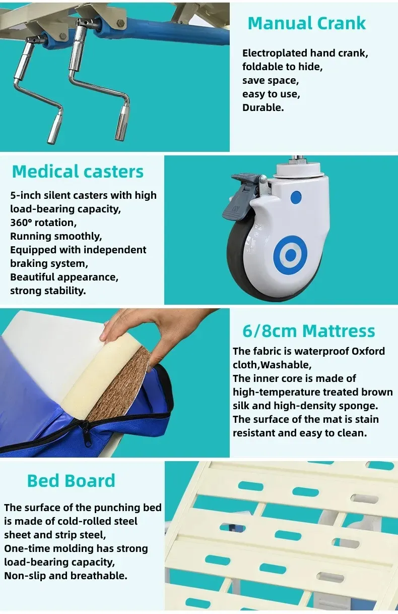 Medical manual bed,Adjustable Medical manual bed